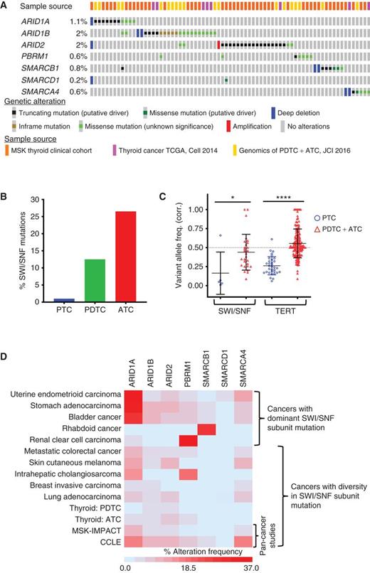 Swi Snf Complex Mutations Promote Thyroid Tumor Progression And