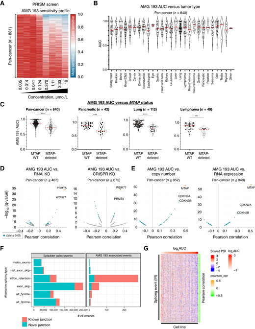 AMG 193, a Clinical Stage MTA-Cooperative PRMT5 Inhibitor, Drives ...