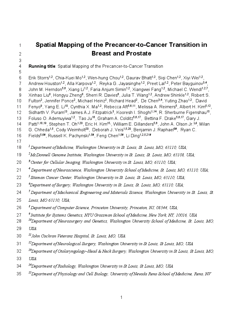 Spatial Mapping of the Precancer-to-Cancer Transition in Breast and ...