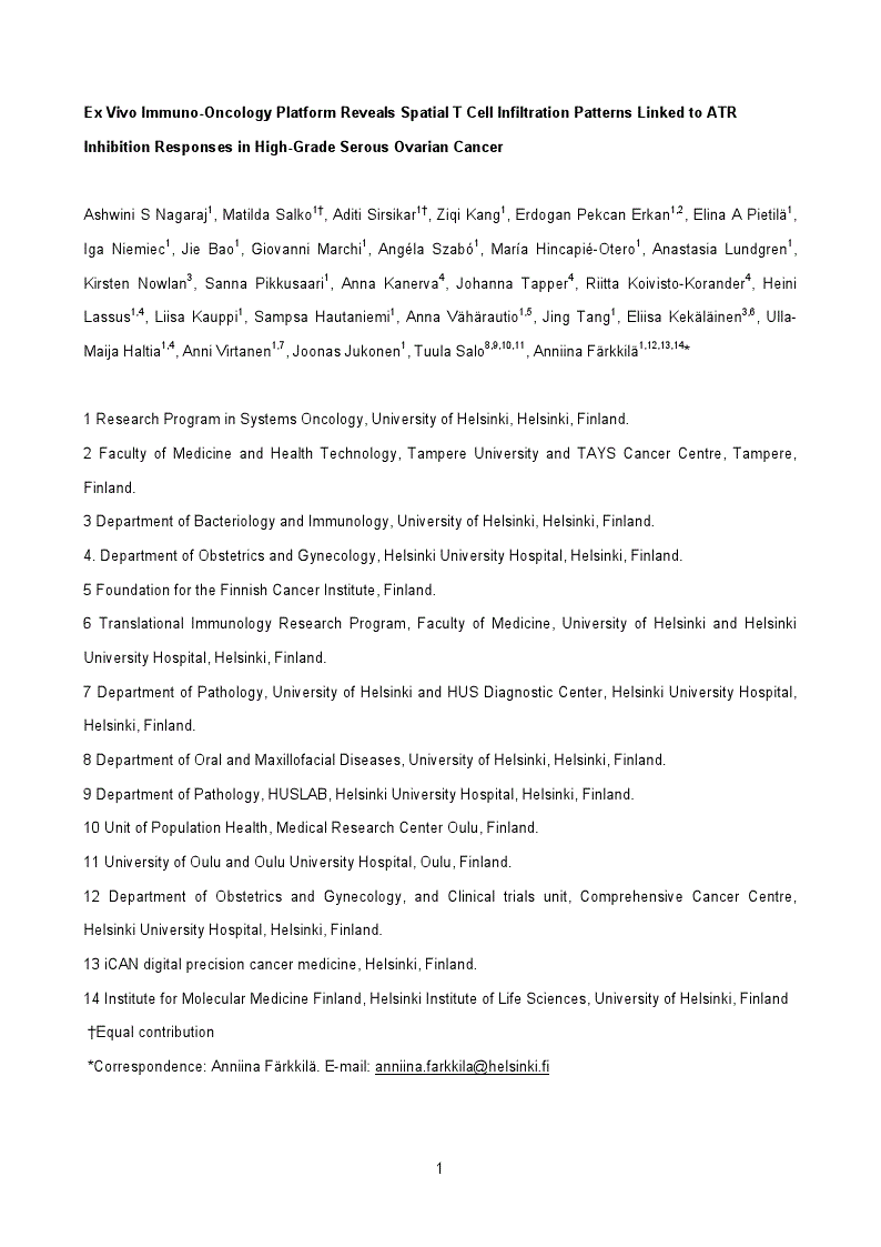 Ex Vivo Immuno-Oncology Platform Reveals Spatial T Cell Infiltration ...