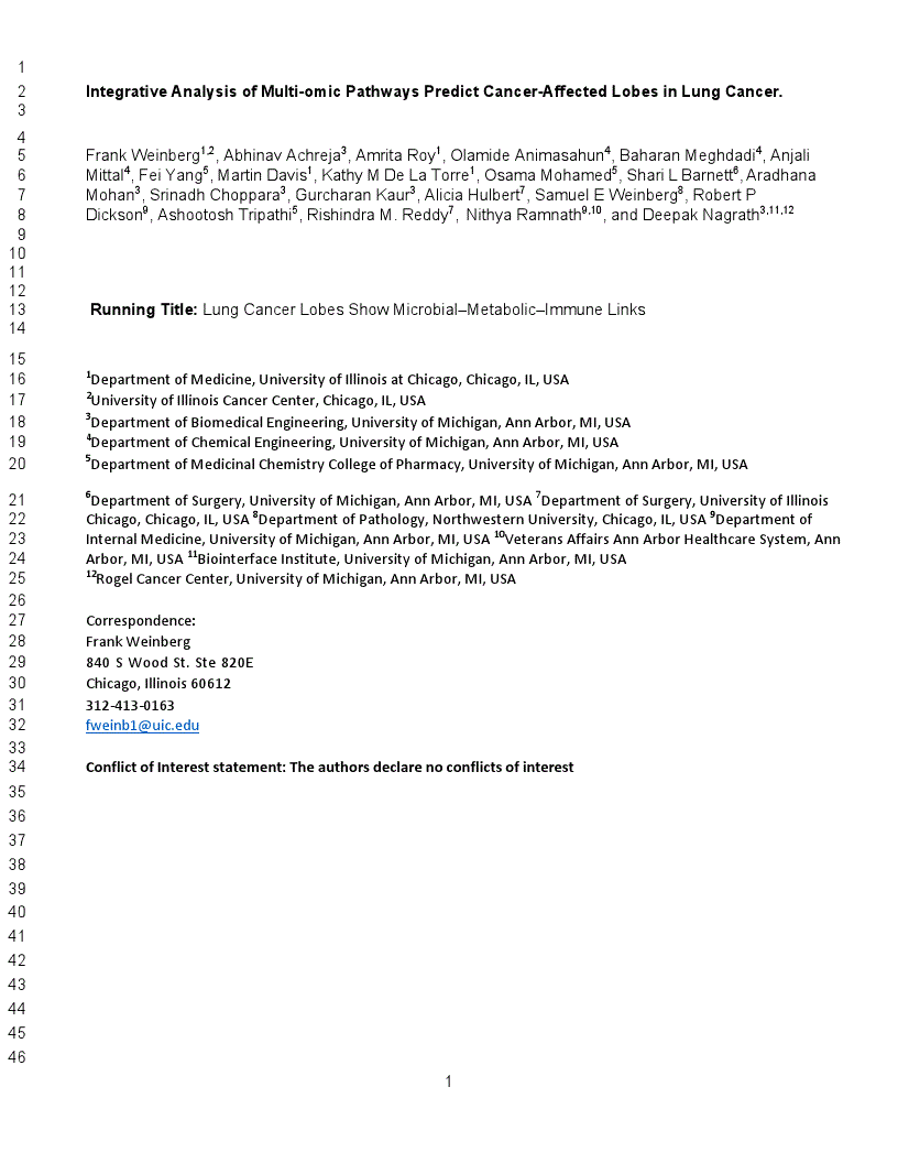 Integrative Analysis of Multi-omic Pathways Predict Cancer-Affected ...
