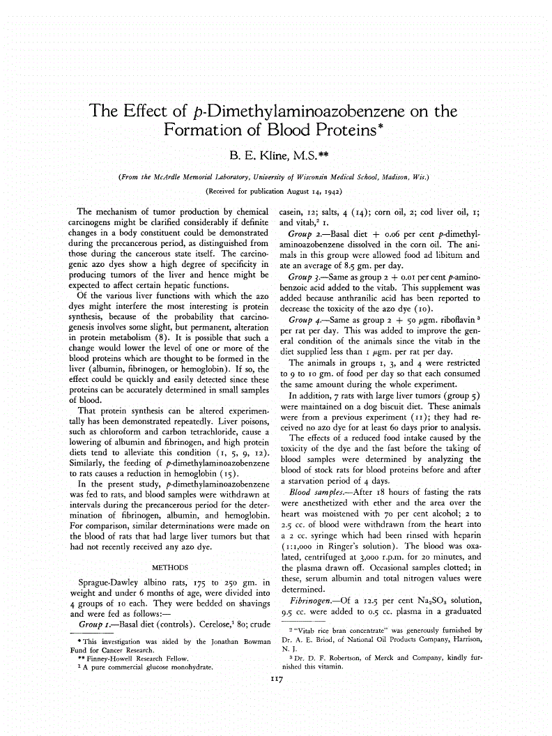 The Effect of p-Dimethylaminoazobenzene on the Formation of Blood ...
