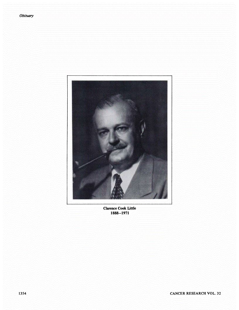 Clarence Cook Little | Cancer Research | American Association for ...
