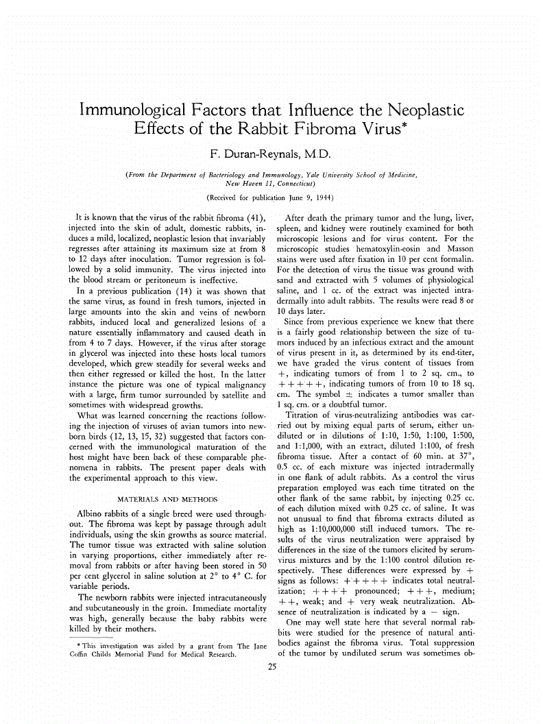 Immunological Factors that Influence the Neoplastic Effects of the ...