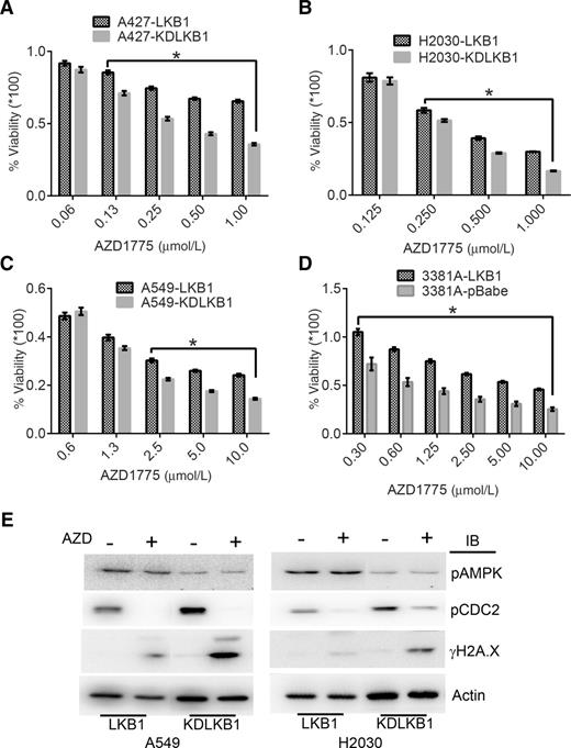 WEE1 Kinase Inhibitor AZD1775 Has Preclinical Efficacy in LKB1 ...