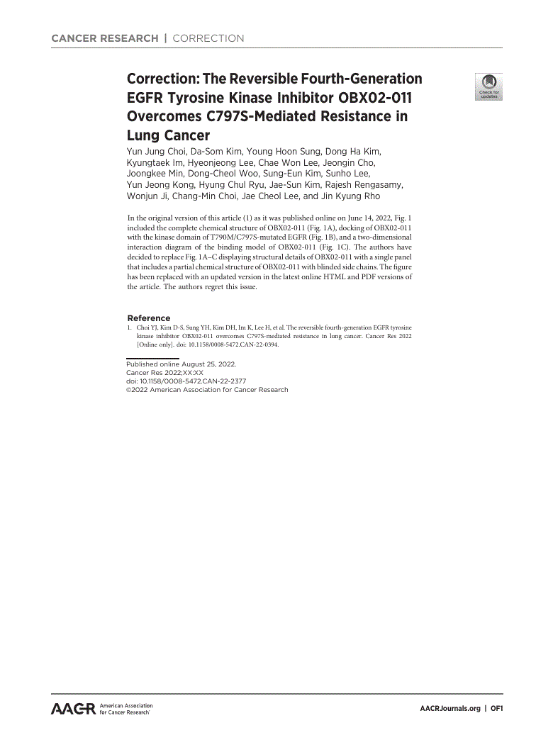 Correction: The Reversible Fourth-Generation EGFR Tyrosine Kinase ...