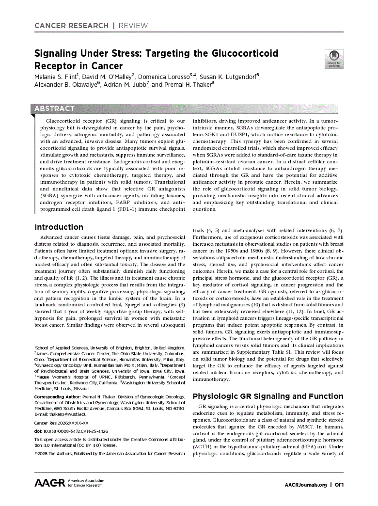 Signaling Under Stress: Targeting the Glucocorticoid Receptor in Cancer ...