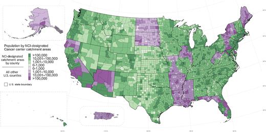 A National Map of NCI-Designated Cancer Center Catchment Areas on the ...