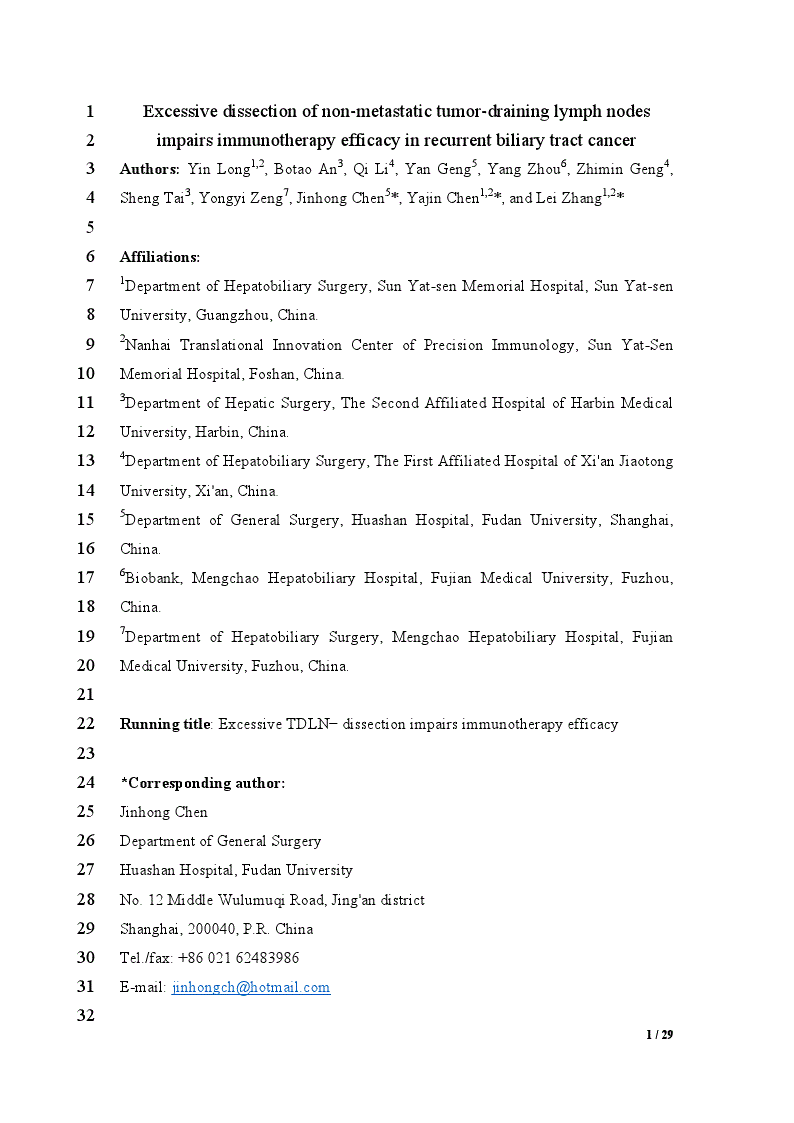 Excessive dissection of non-metastatic tumor-draining lymph nodes ...