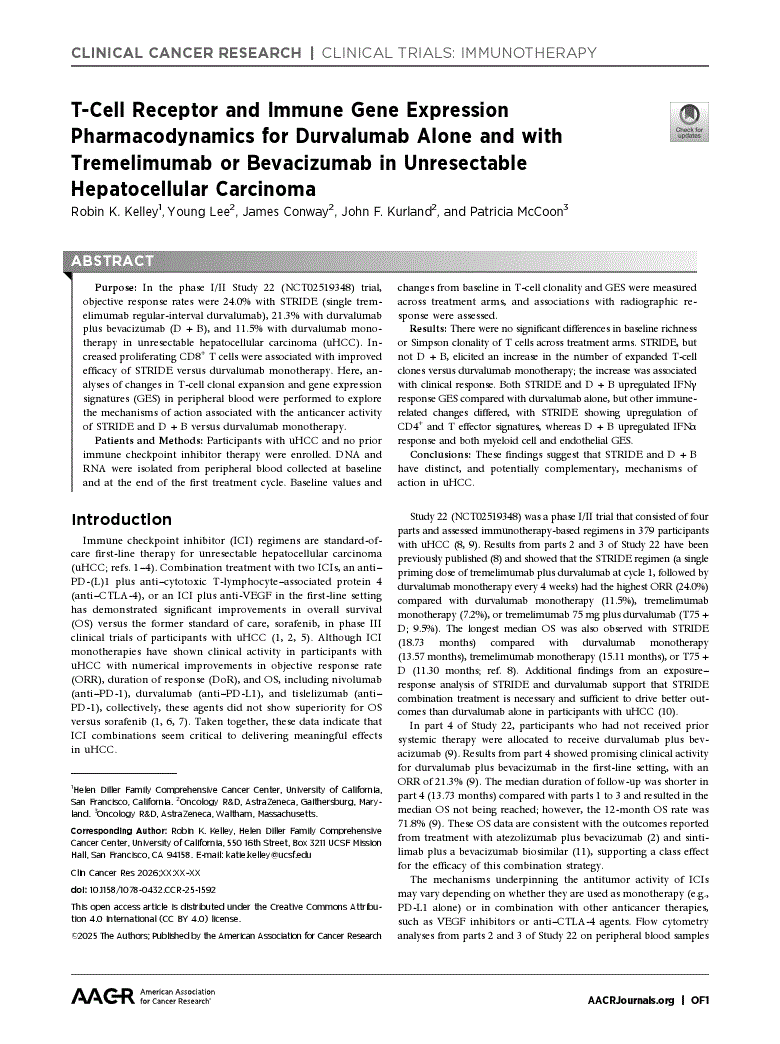 T-Cell Receptor and Immune Gene Expression Pharmacodynamics for ...