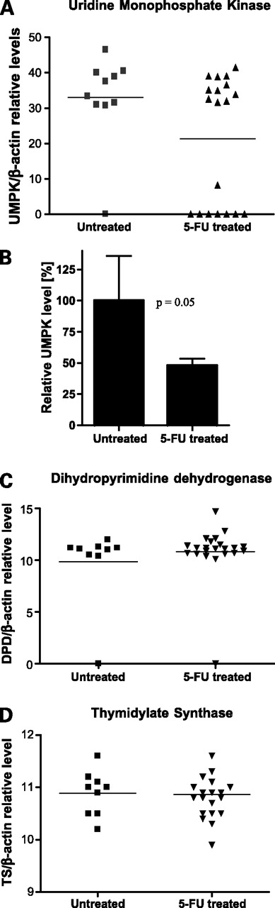 Decreased levels of UMP kinase as a mechanism of fluoropyrimidine ...